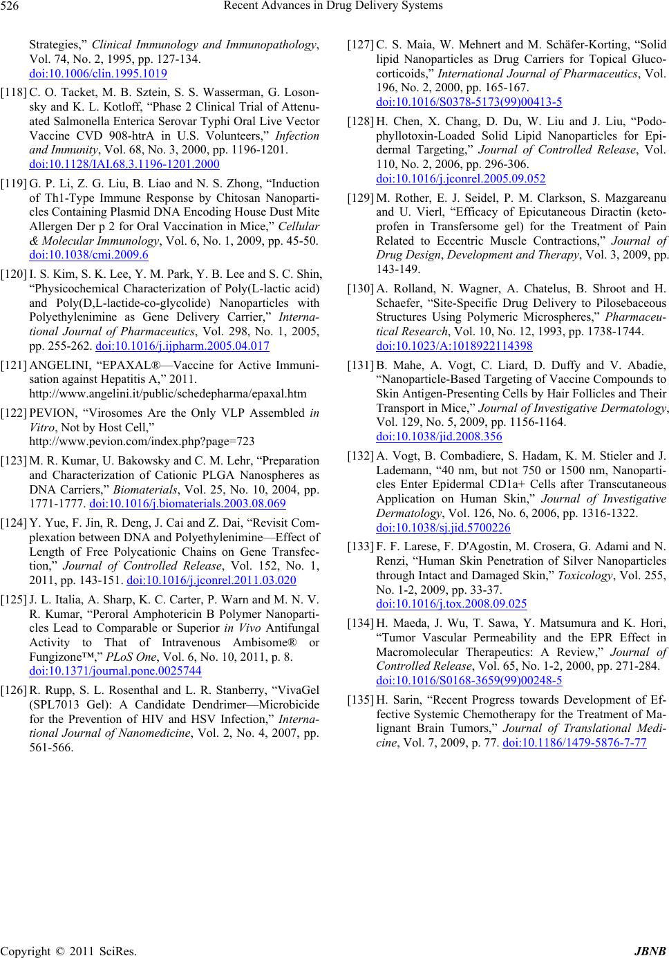 Recent Advances in Drug Delivery Systems