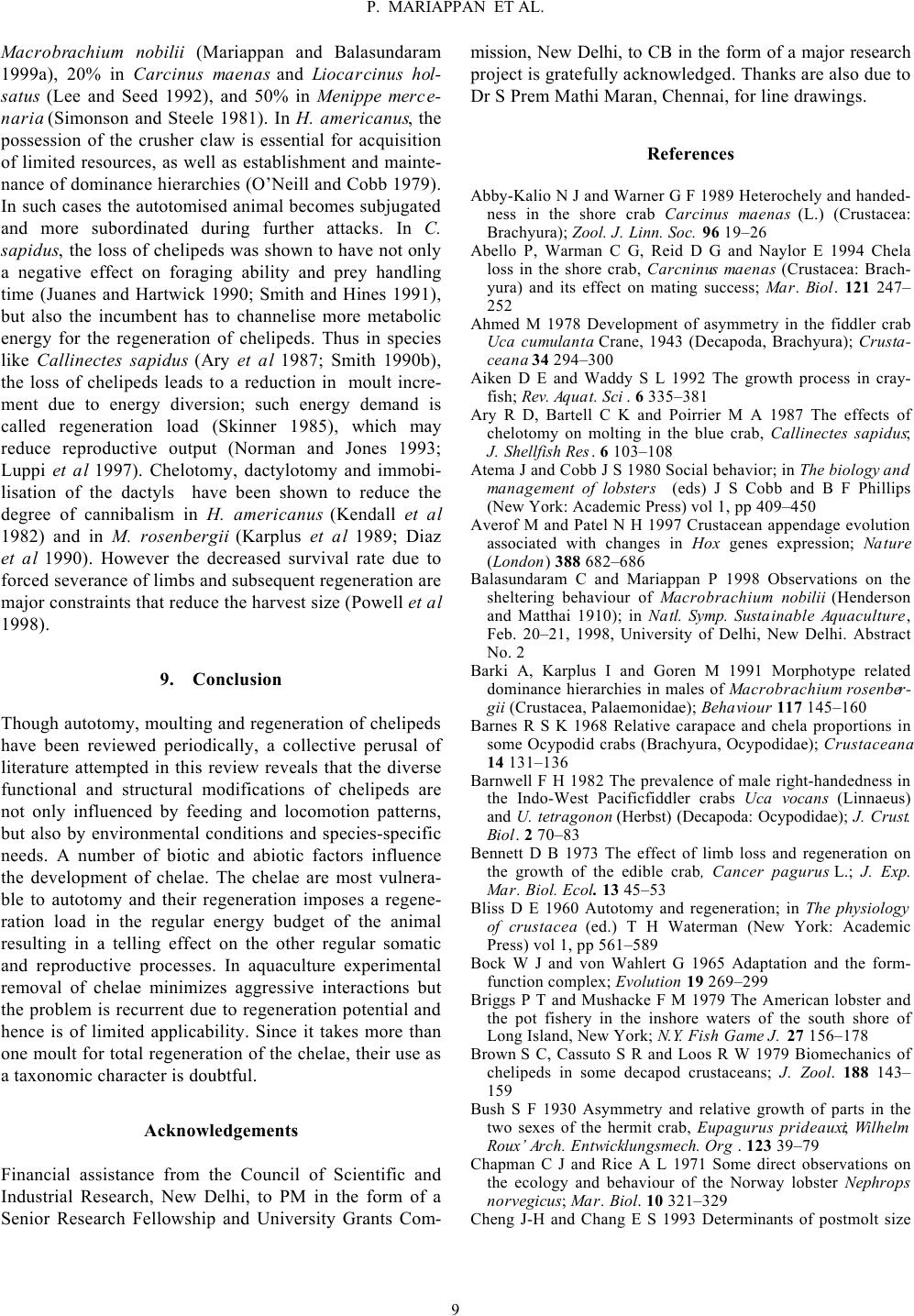 Decapod crustacean chelipeds: an overview